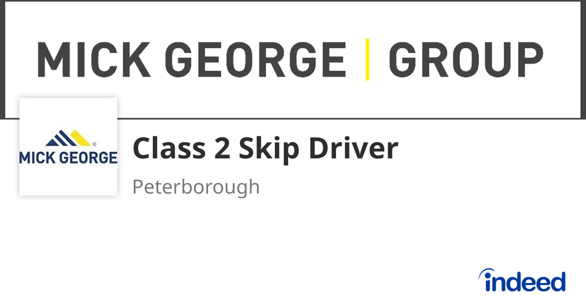 Class 2 Skip Driver - Peterborough PE1 5BH - Indeed.com