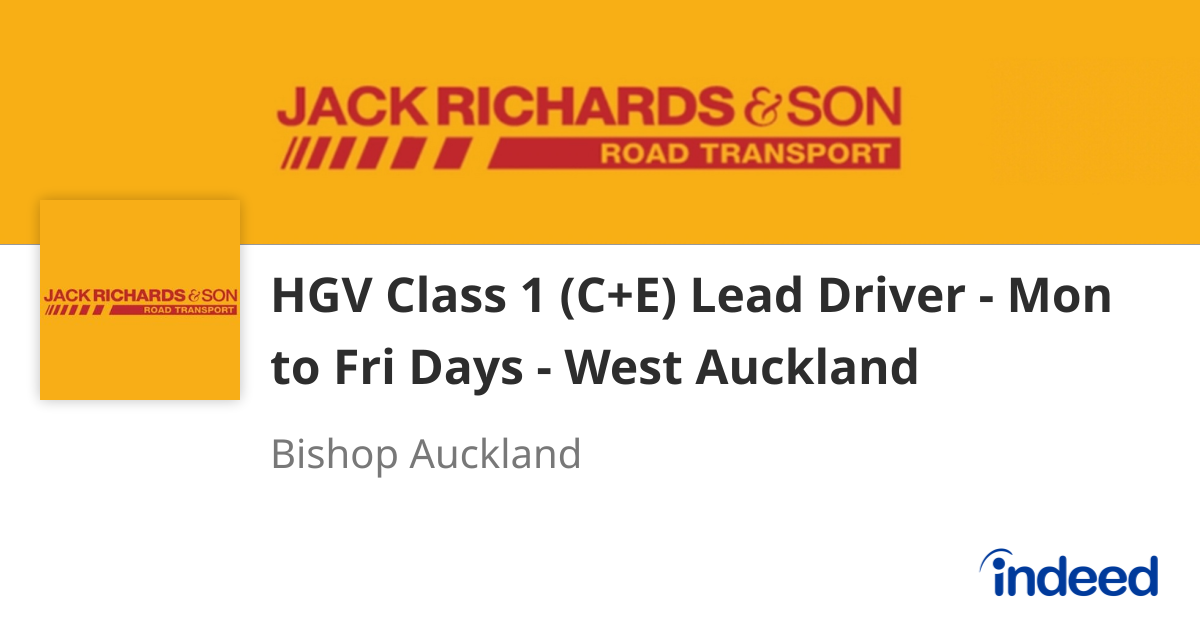 HGV Class 1 (C+E) Lead Driver - Mon to Fri Days (Dedicated Fleet ...