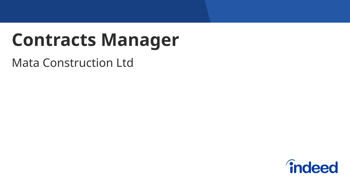 Contracts Manager - Dorset - Indeed.com