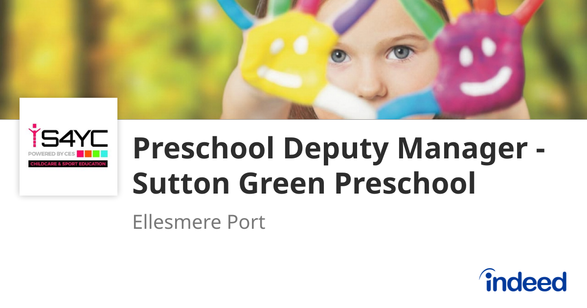 Preschool Deputy Manager - Sutton Green Preschool - Ellesmere Port CH66 ...