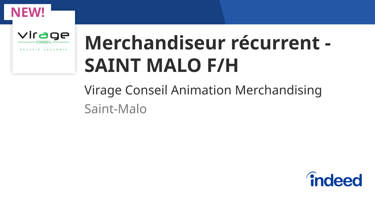 Merchandiseur récurrent - SAINT MALO F/H - 35400 Saint-Malo - Indeed.com