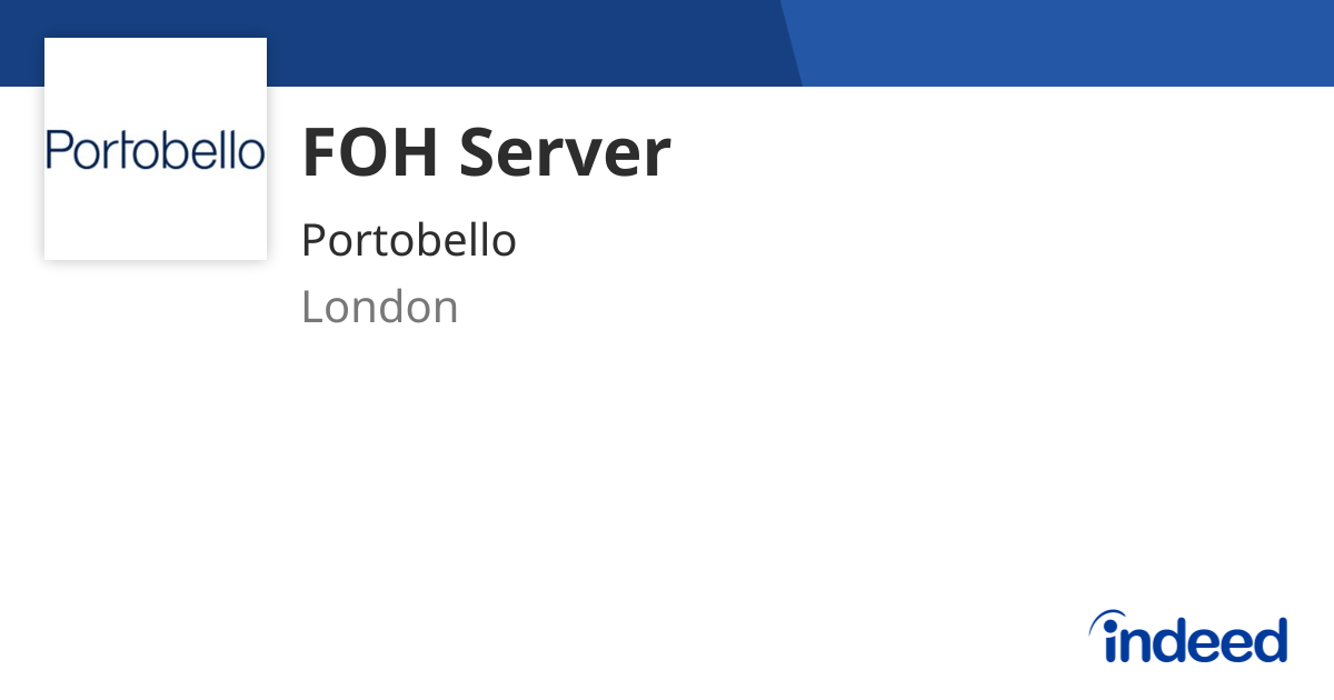FOH Server - London SE19 1TX - Indeed.com