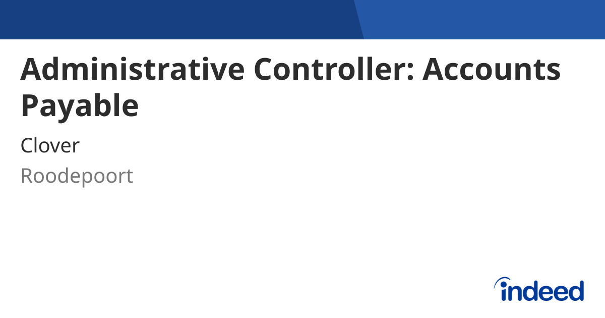 Administrative Controller: Accounts Payable - Roodepoort, Gauteng ...