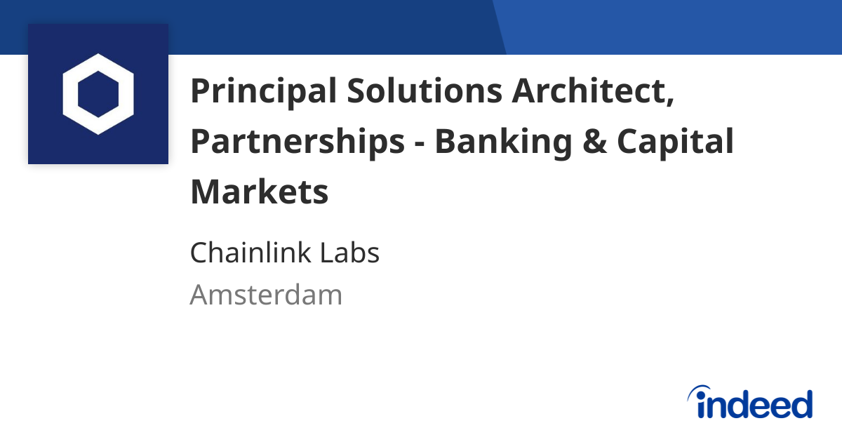 Principal Solutions Architect, Partnerships - Banking & Capital Markets - Amsterdam - Indeed.com