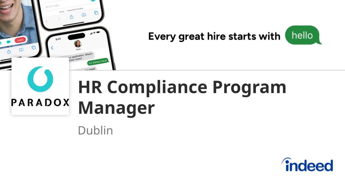 HR Compliance Program Manager - Dublin, County Dublin - Indeed.com