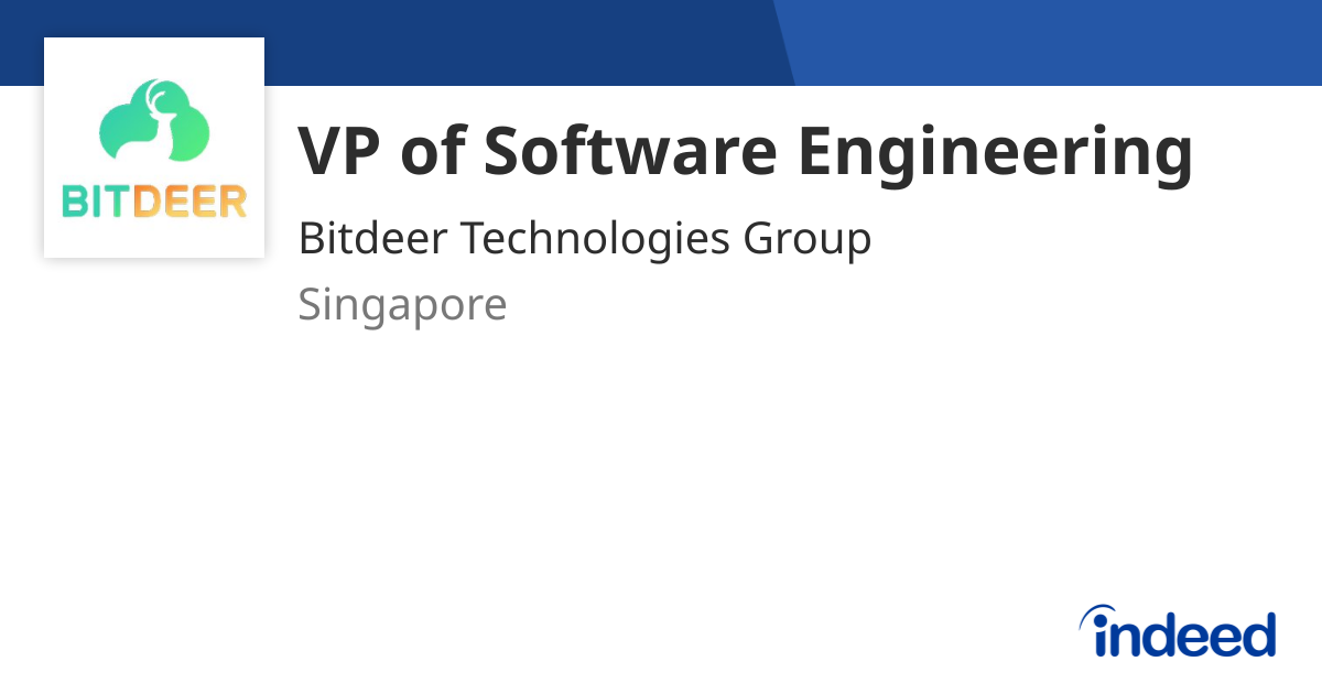 VP of Software Engineering - Singapore - Indeed.com