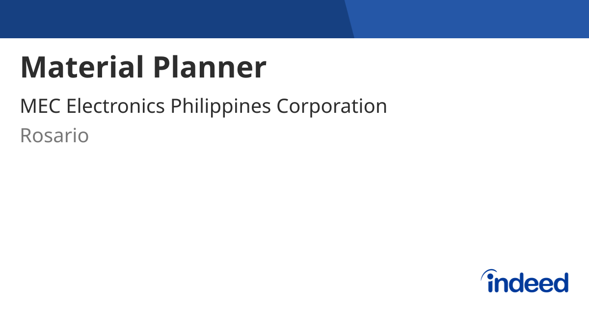 Material Planner - Rosario - Indeed.com