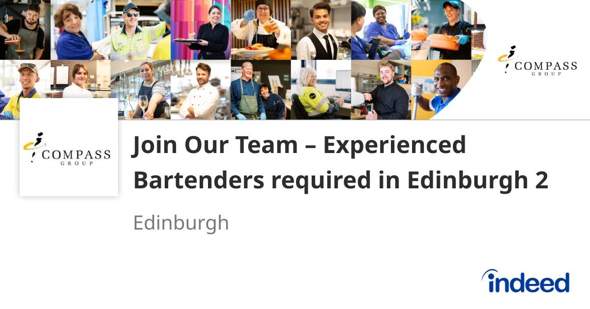 Join Our Team – Experienced Bartenders required in Edinburgh 2 ...