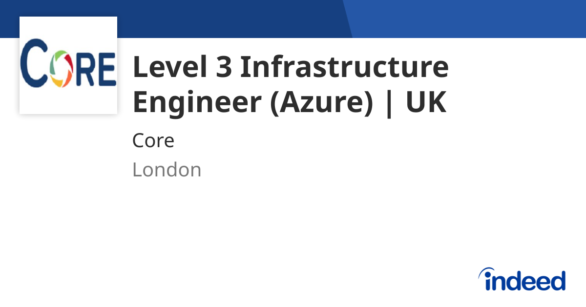 Level 3 Infrastructure Engineer (Azure) - London - Indeed.com