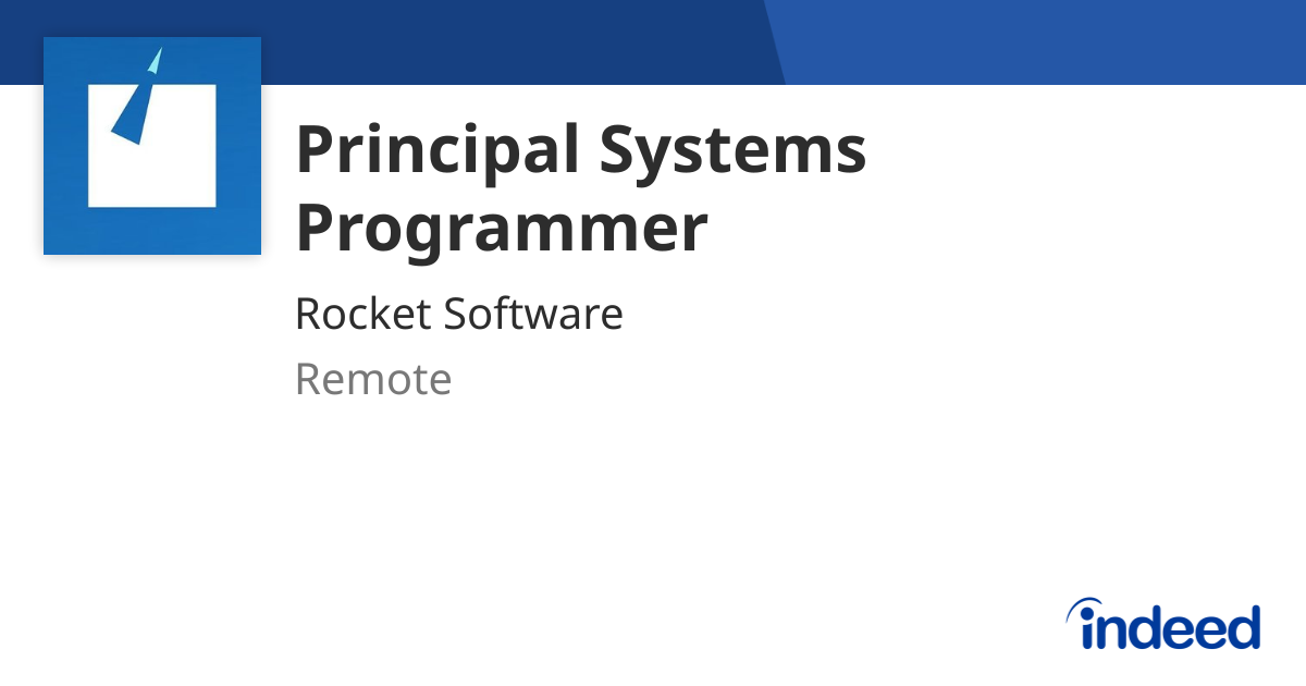 Principal Systems Programmer - Remote - Indeed.com