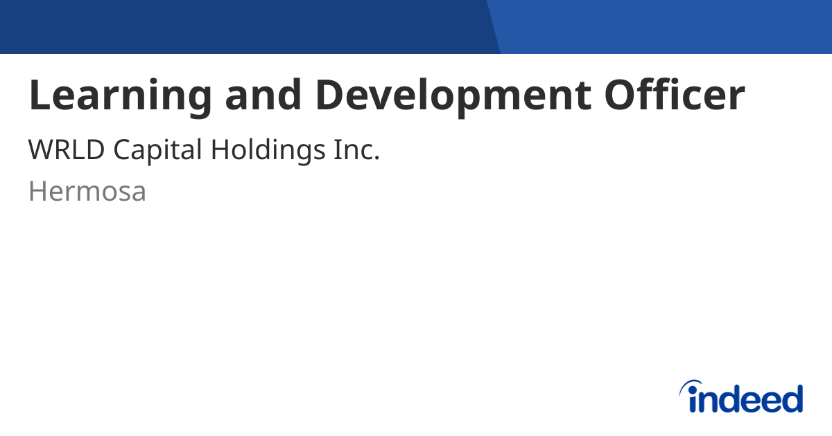 Learning and Development Officer - Hermosa - Indeed.com