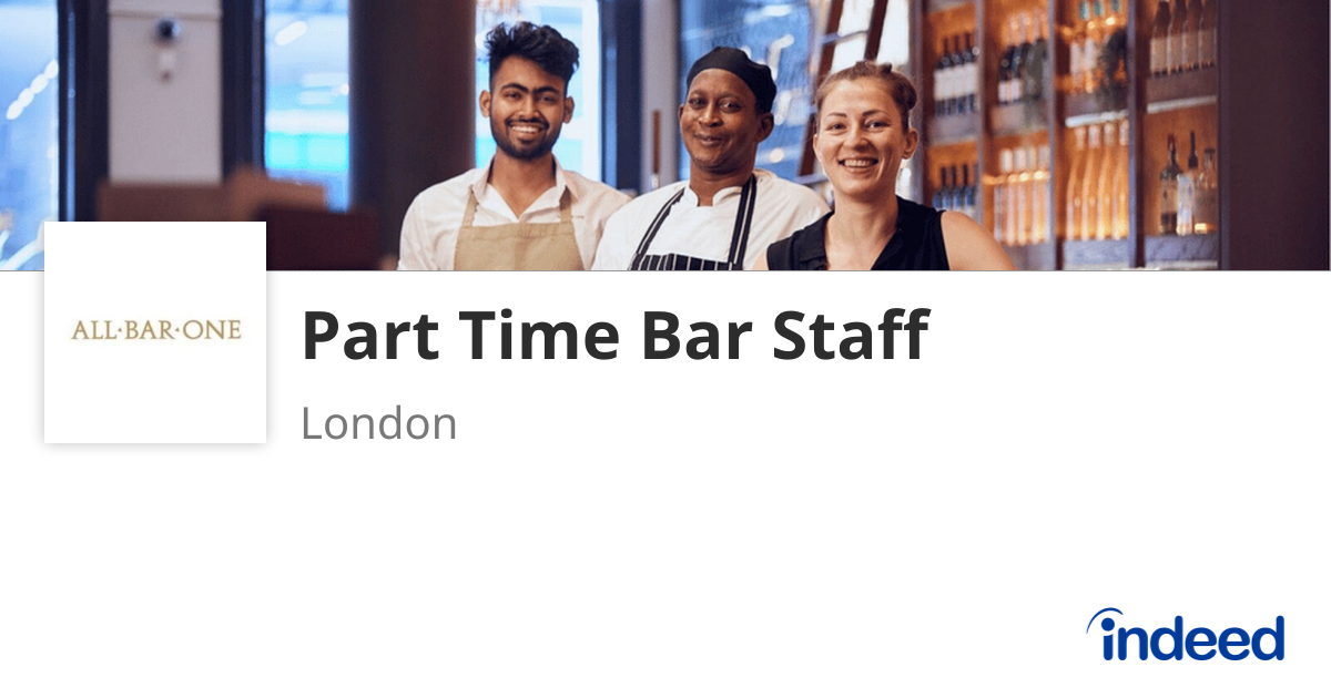 Part Time Bar Staff - London W1U 1BL - Indeed.com
