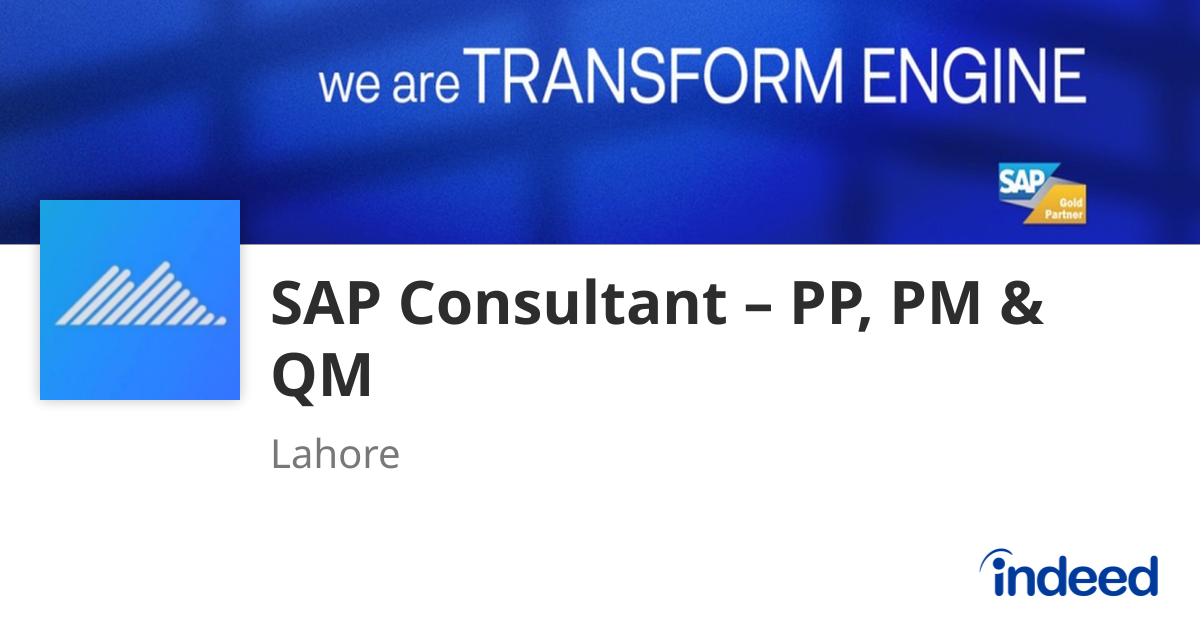 SAP Consultant – PP, PM & QM - Lahore - Indeed.com