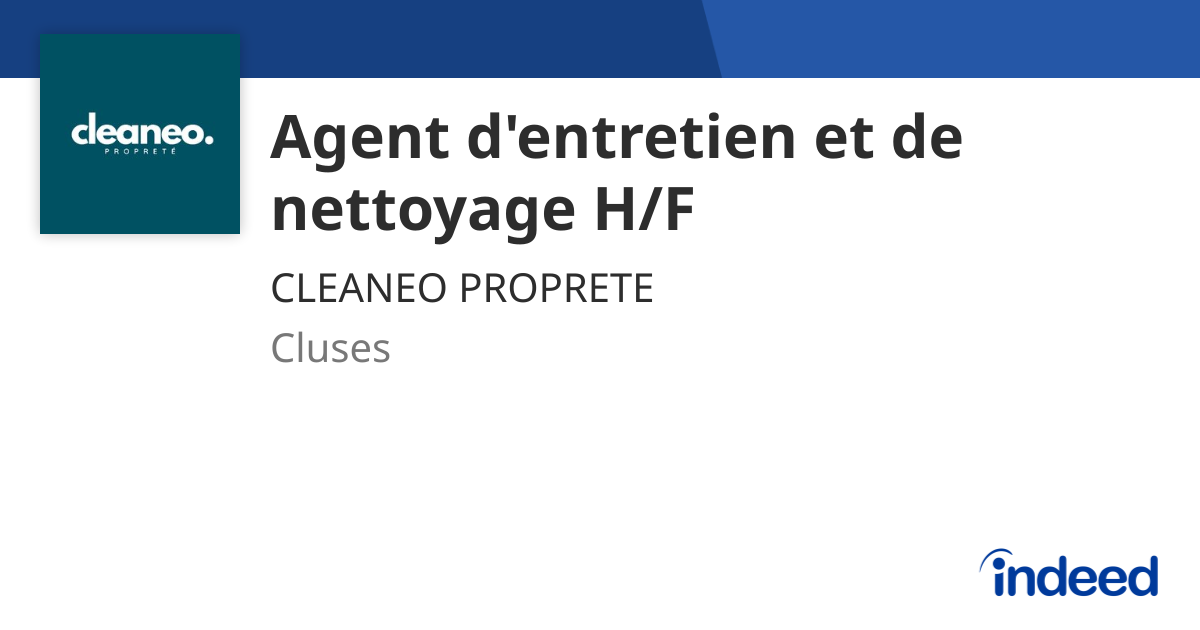 Agent d'entretien et de nettoyage H/F - Cluses (74) - Indeed.com