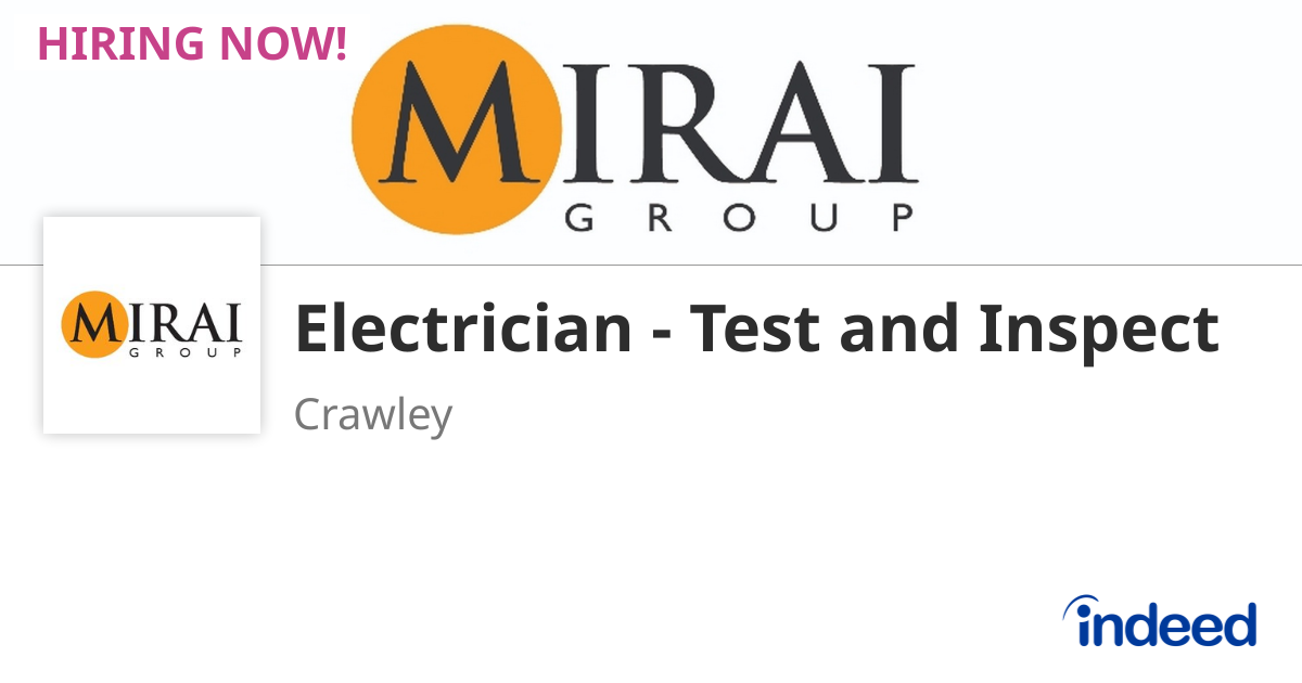 Electrician - Test and Inspect - Crawley - Indeed.com