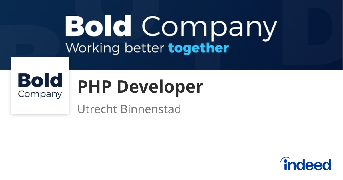 PHP Developer - 3511 Utrecht Binnenstad - Indeed.com