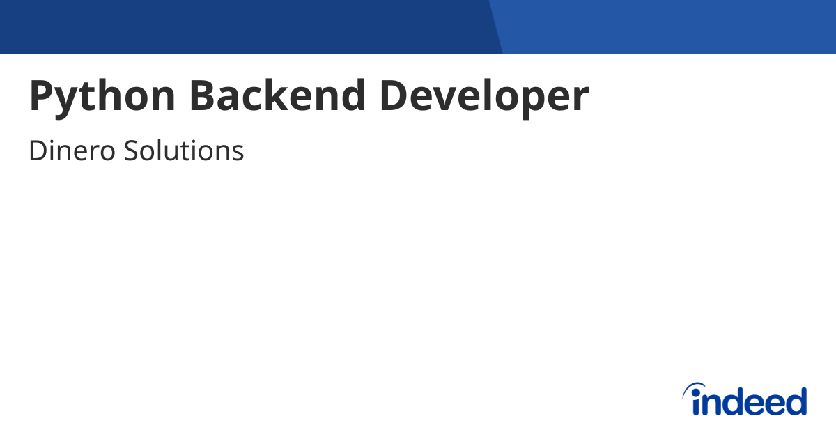 Python Backend Developer - Hyderabad, Telangana - Indeed.com