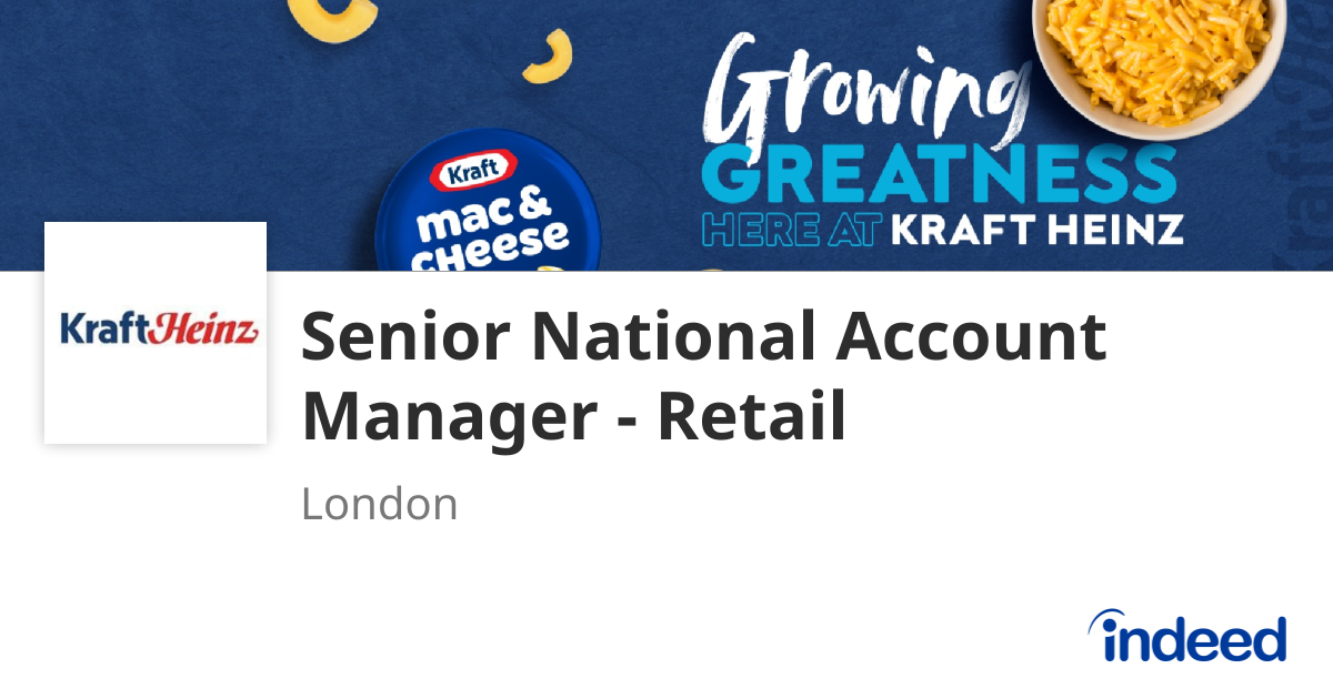 Senior National Account Manager - Retail - London SE1 9SG - Indeed.com