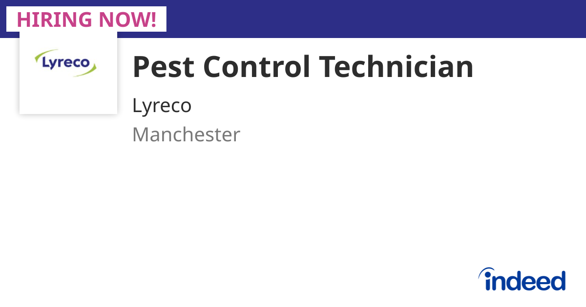 Pest Control Technician - Manchester M1 1EE - Indeed.com
