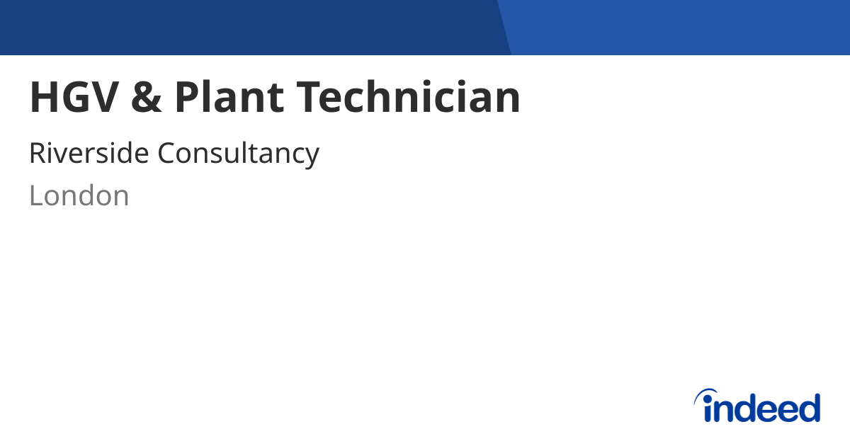 HGV & Plant Technician - London TW19 7AX - Indeed.com