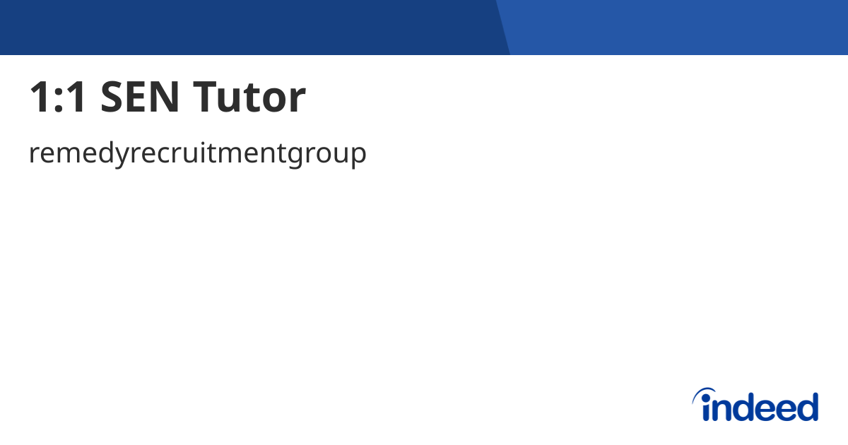 1:1 SEN Tutor - Cambridge - Indeed.com