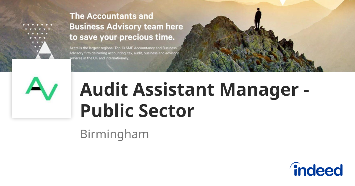 Audit Assistant Manager - Public Sector - Birmingham - Indeed.com