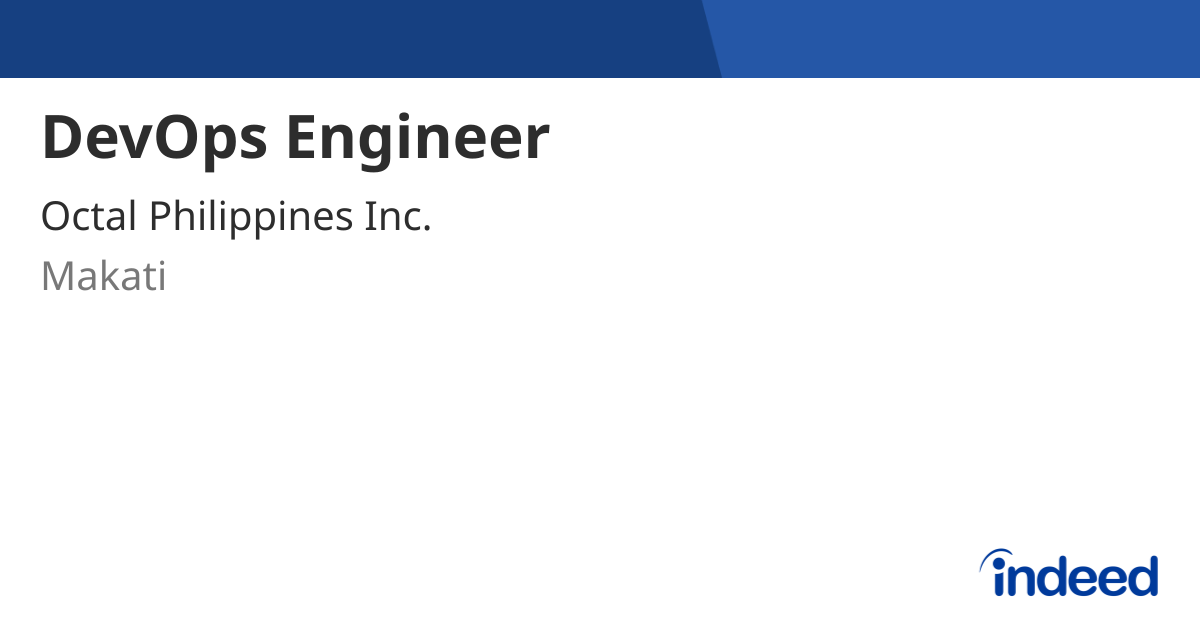DevOps Engineer - Makati - Indeed.com