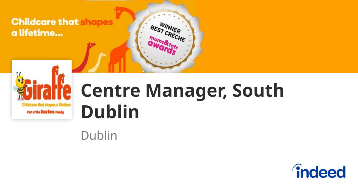 Centre Manager, South Dublin - Dublin, County Dublin - Indeed.com