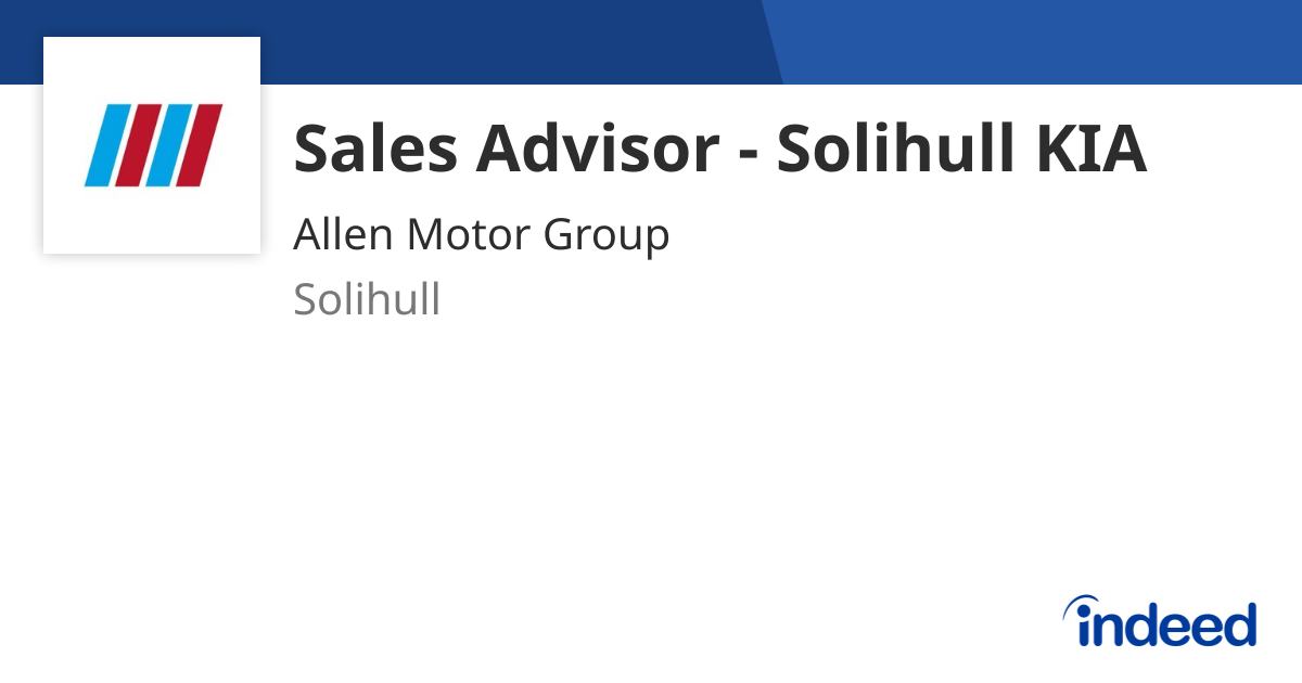 Sales Advisor - Solihull KIA - Solihull B93 8NJ - Indeed.com
