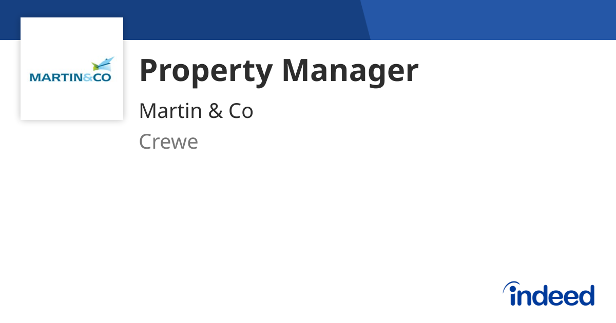 Property Manager - Crewe CW2 6DF - Indeed.com