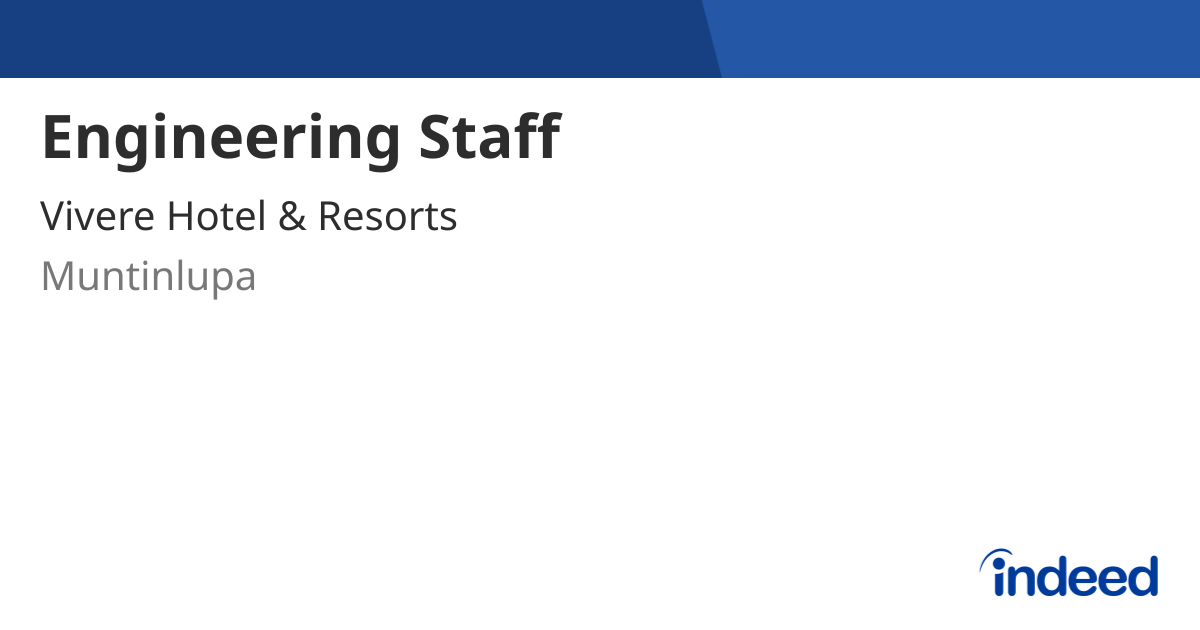 Engineering Staff - Muntinlupa - Indeed.com