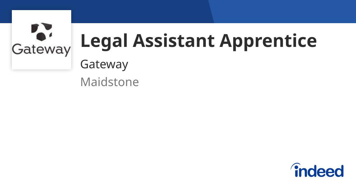 Legal Assistant Apprentice - Maidstone ME14 1BQ - Indeed.com