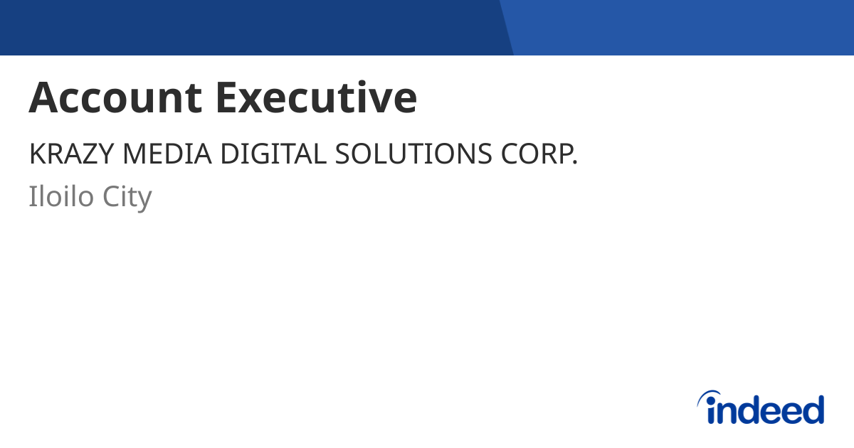 Account Executive - Iloilo City - Indeed.com