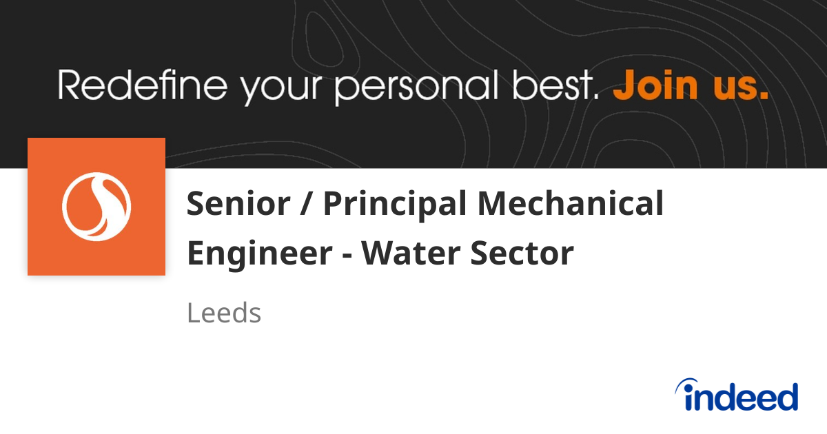 Senior / Principal Mechanical Engineer - Water Sector - Leeds - Indeed.com