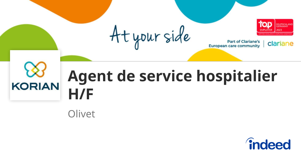 Agent de service hospitalier H/F - 45160 Olivet - Indeed.com