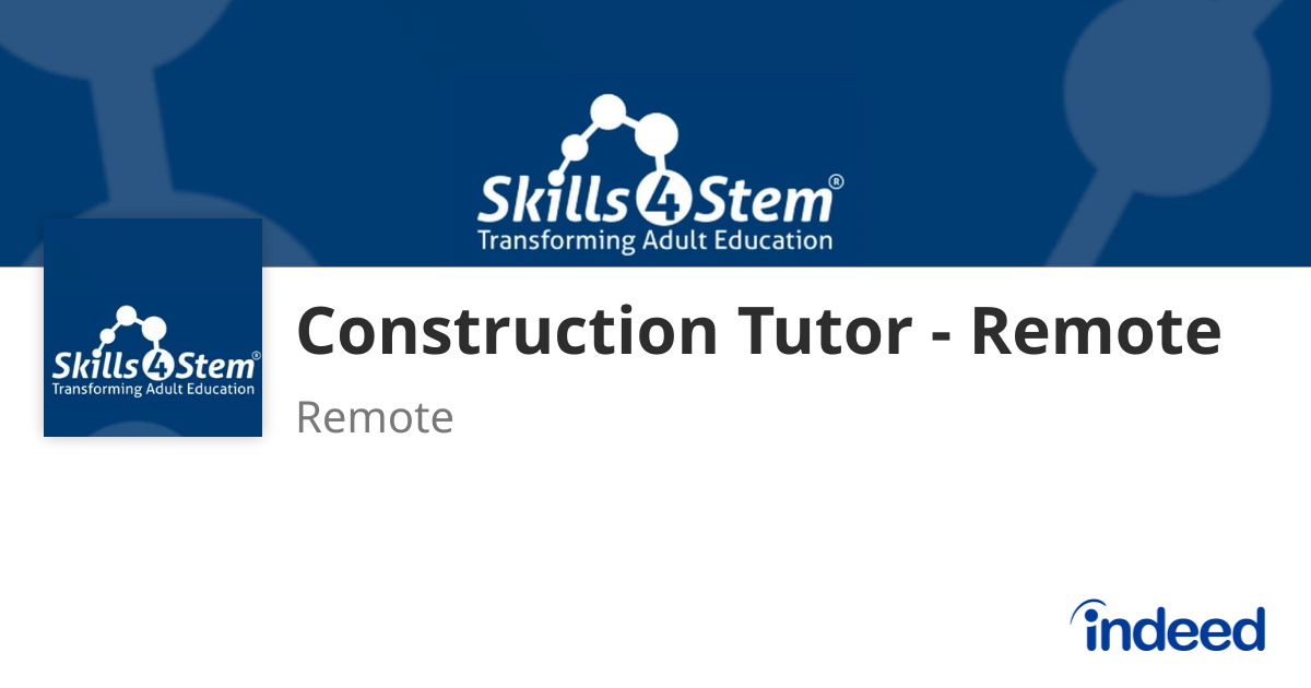 Construction Tutor - Remote - Remote - Indeed.com