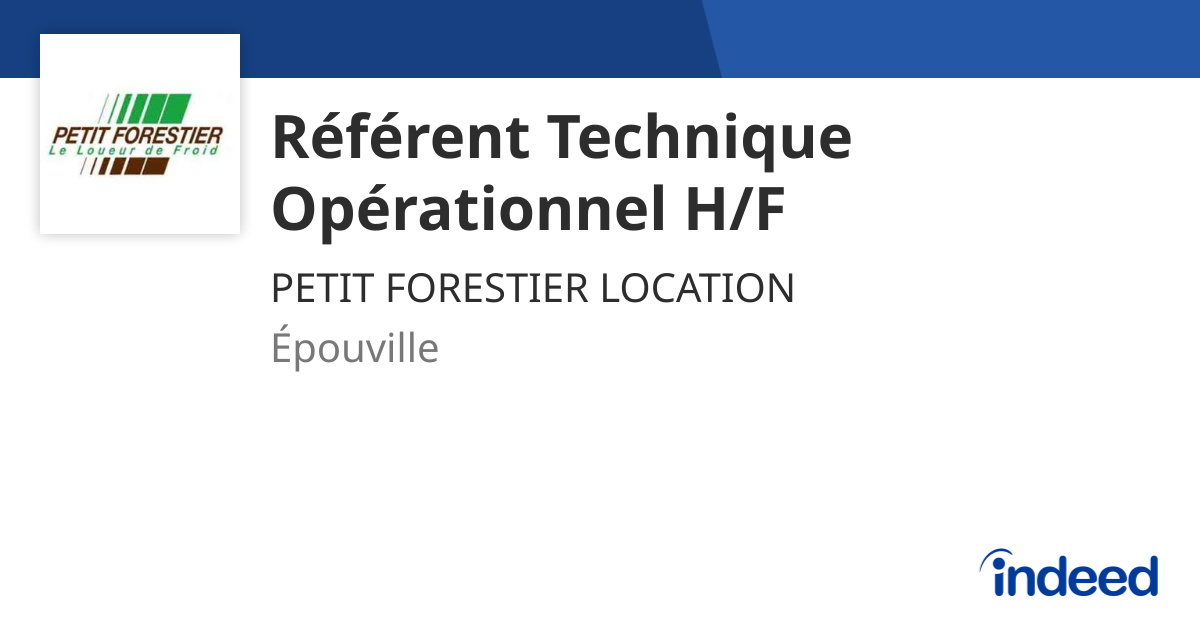Référent Technique Opérationnel H/F - 76133 Épouville - Indeed.com