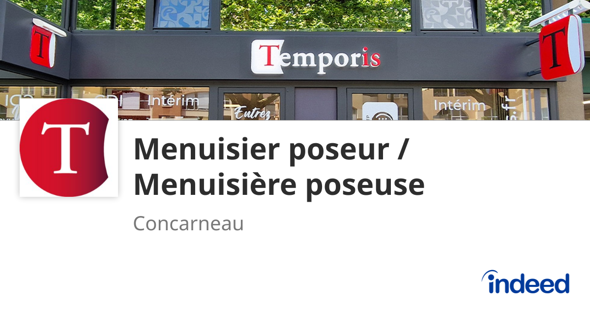 Menuisier poseur / Menuisière poseuse - 29900 Concarneau - Indeed.com