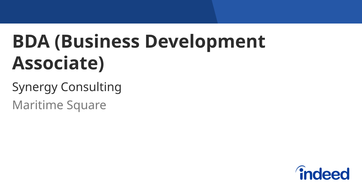BDA (Business Development Associate) - Singapore 099253 - Indeed.com