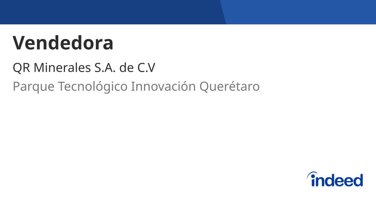 Vendedora - 76246, Parque Tecnológico Innovación Querétaro, Qro ...