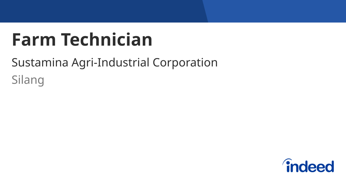 Farm Technician - Silang - Indeed.com