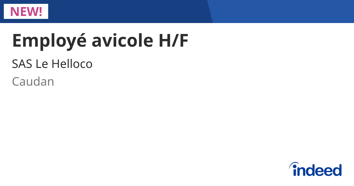 Employé avicole H/F - 56850 Caudan - Indeed.com