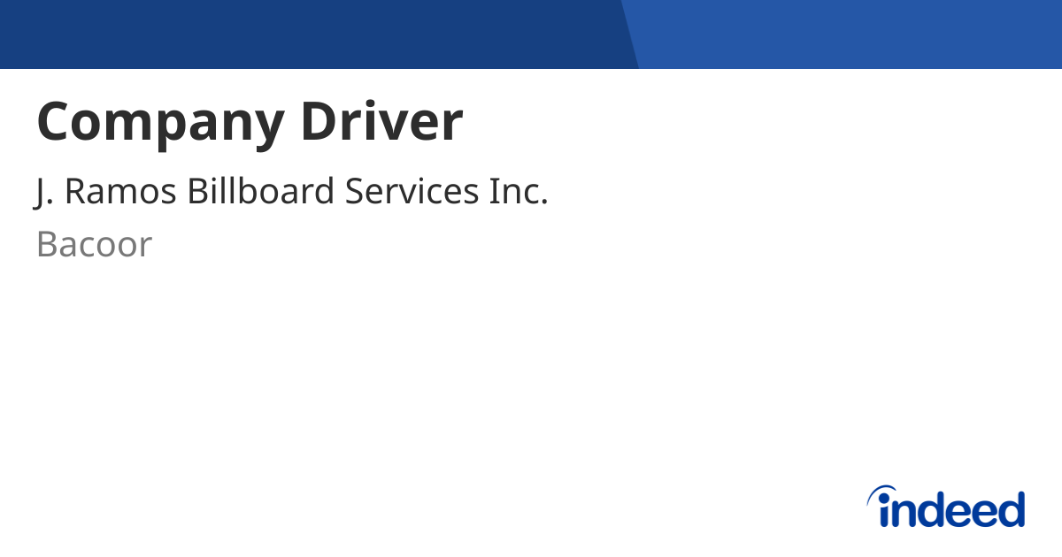 Company Driver - Bacoor - Indeed.com