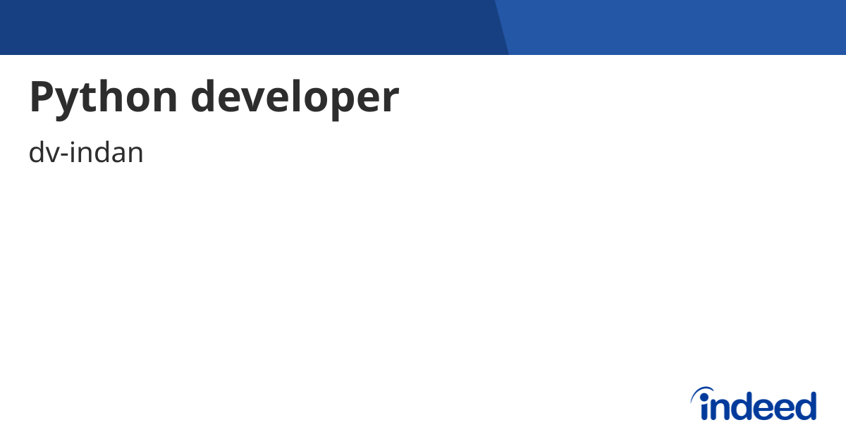 Python developer - Chennai, Tamil Nadu - Indeed.com