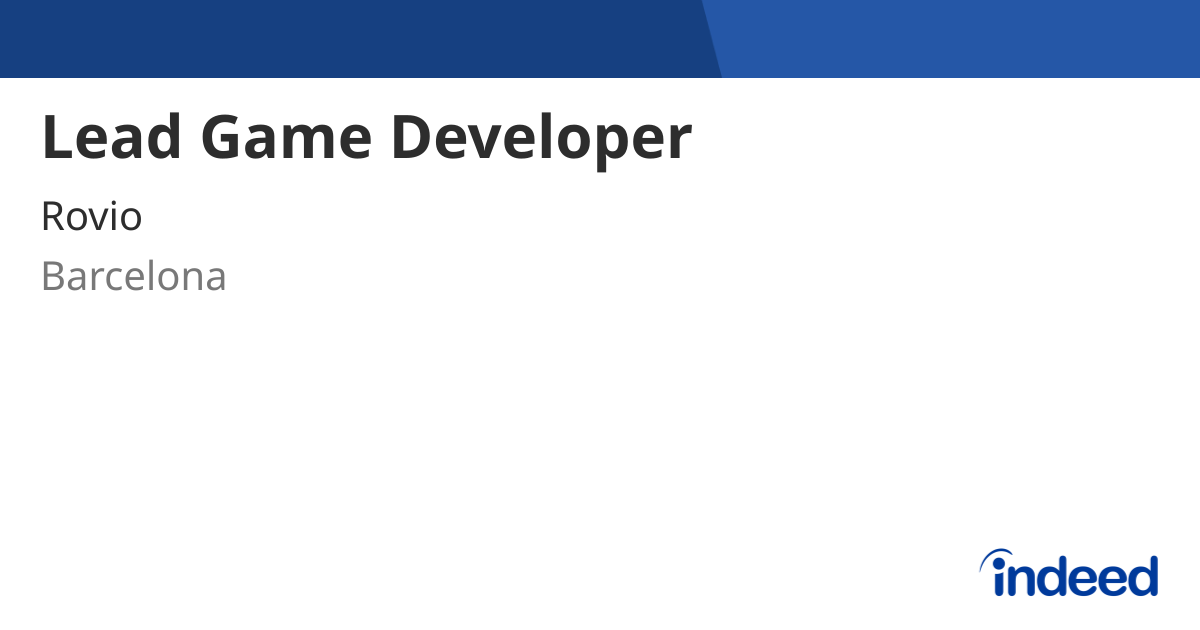 Lead Game Developer - Barcelona, Barcelona provincia - Indeed.com