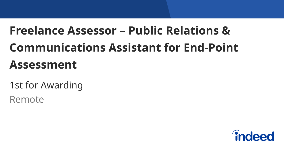 Freelance Assessor – Public Relations & Communications Assistant for ...