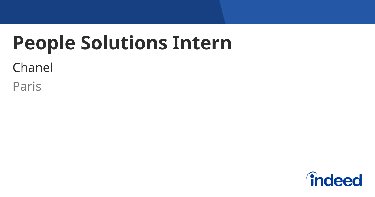 People Solutions Intern - Paris (75) - Indeed.com