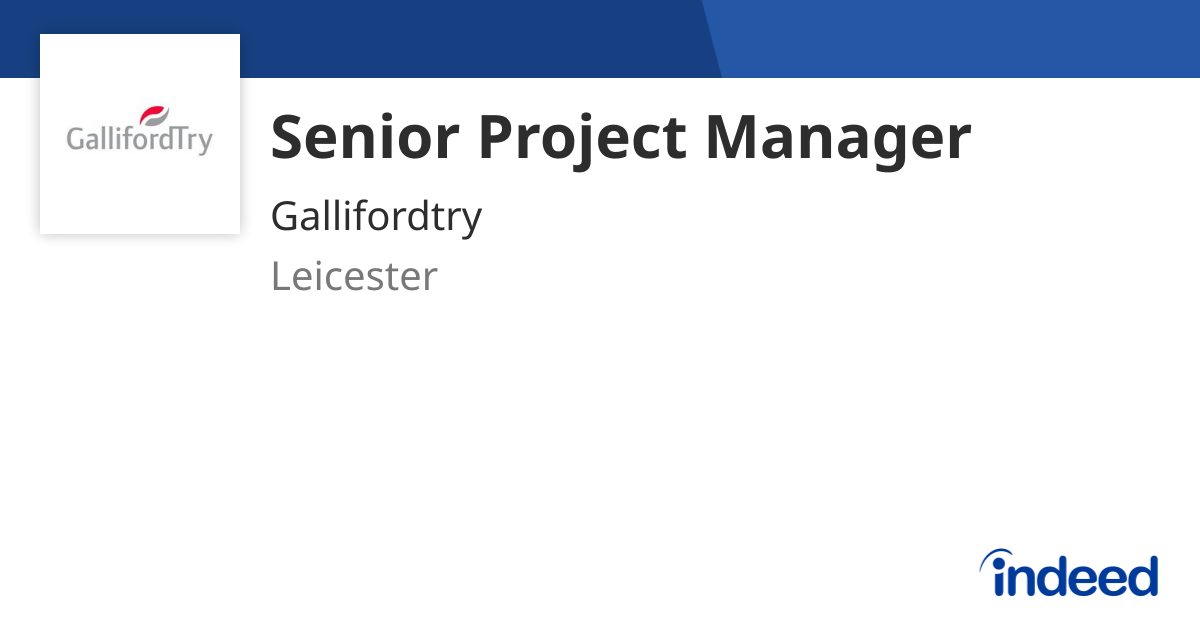 Senior Project Manager - Leicester - Indeed.com