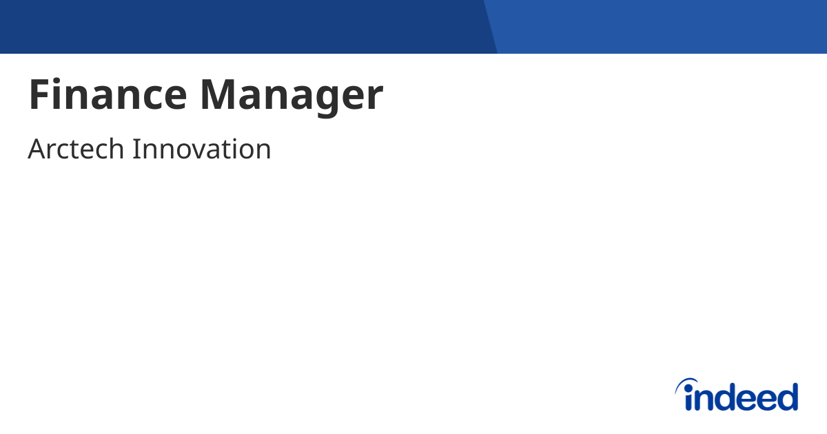 Finance Manager - United Kingdom - Indeed.com