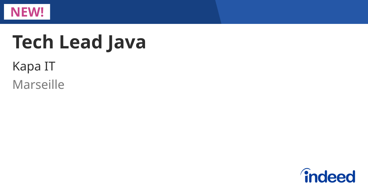 Tech Lead Java - 13009 Marseille - Indeed.com